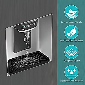 Total Upgraded Refrigerator Drip Catcher,Two-Pack Mini Refrigerator Drip Trays for Refrigerator Water Dispenser Drip Collector, Prevents Water Splashes, Water Spots and Spills (Rectangular Black)