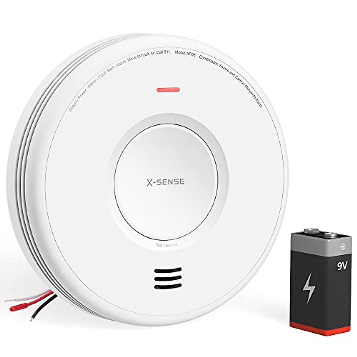 X-Sense AC Hardwired Combination Smoke and Carbon Monoxide Detector, Hardwired Interconnected Smoke and CO Detector Alarm with Replaceable Battery Backup, XP06, 1-Pack