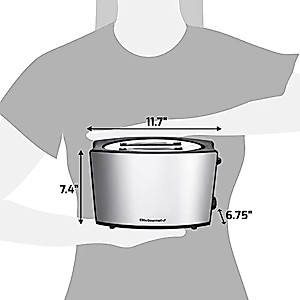 Elite Gourmet ECT2428 Extra Wide 1.25” Slot 2-Slice Toaster, Cancel, Defrost and Bagel Functions, 6 Toast Settings, Slide-Out Crumb Tray, Stainless Steel