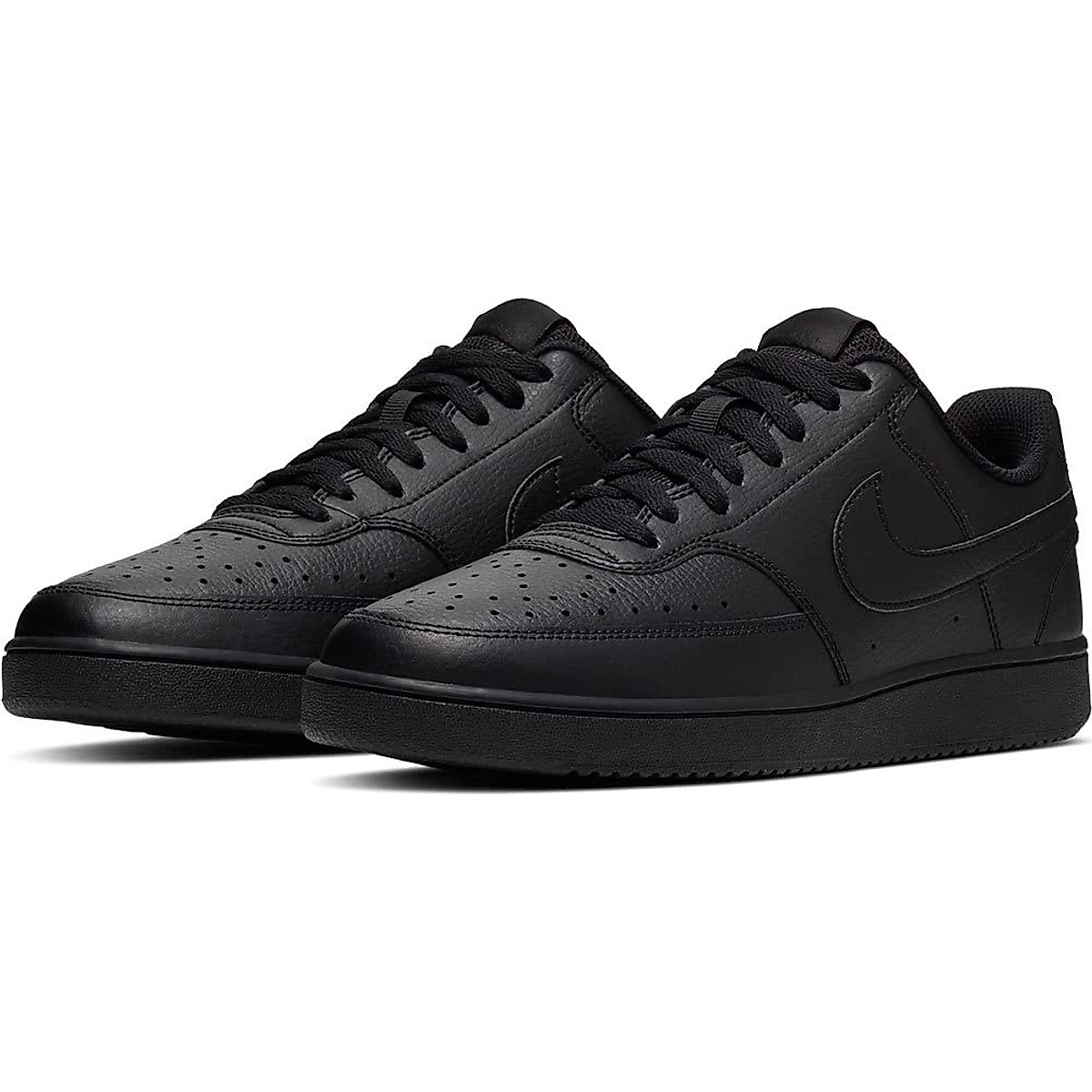Nike Men's Court Vision Low Sneaker, Black/Black-Black, 12 Regular US