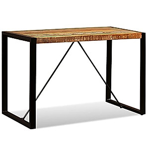 ULUYYUC Dining Table Solid Reclaimed Wood 47.2",Office Desks Patio Table Party Table Kitchen Tables Kitchen Furniture Outdoor Table for Living Room bar Bistro Kitchen Island