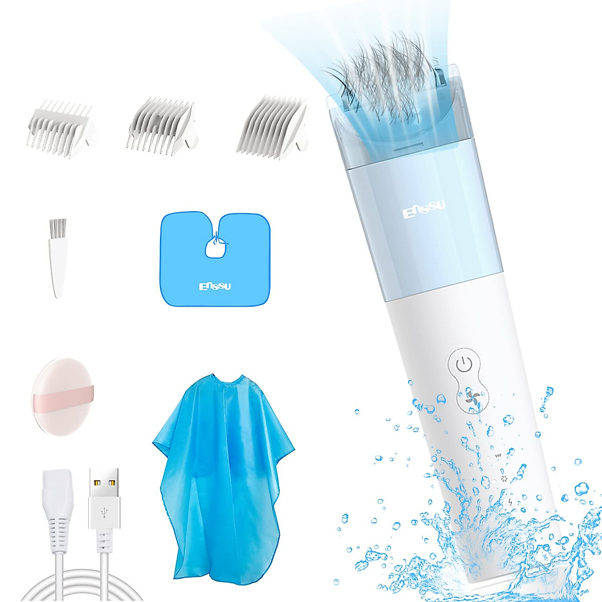 OPENBEAUTY Electric Hair Clipper for Men Kids Baby,Light Vacuum Hair Trimmer with Automatic Hair Suction,Waterproof Rechargeable Cordless Haircut Machine Toddler Professional Haircut Kit