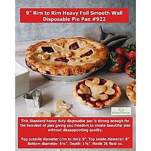 KitchenDance Disposable Aluminum Foil Pans - 9 Inches Round Oven Safe Aluminum Foil Baking Pan, Heavy Duty Aluminum Foil Pans Perfect for Baking, Cooking, and Preparing Food, #922, Pack of 10