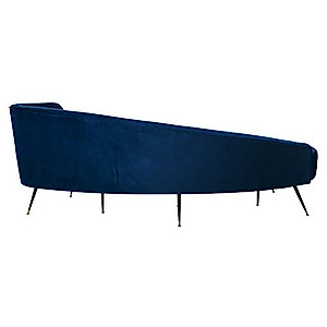 Safavieh Couture Home Evangeline Modern Glam Navy Velvet and Black Parisian Sofa