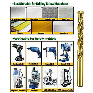 HSS Cobalt Drill Bit Set 9/32 Inch 10Pcs M35 Jobber Length Twist Steel Metal Drill Bits