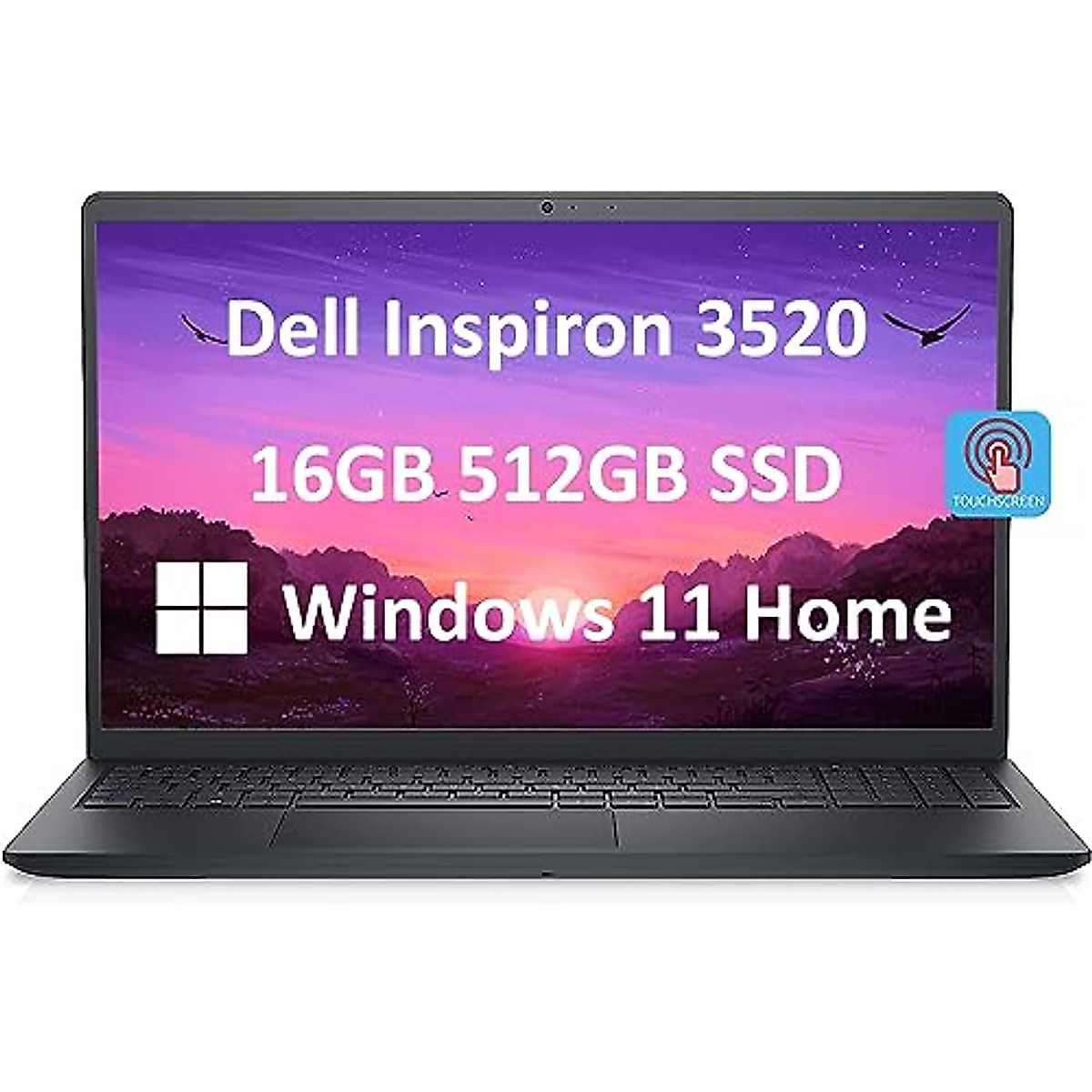 Dell Inspiron 15 3000 3520 15.6" FHD Touchscreen (Intel 4-Core i5-1135G7, 16GB RAM, 512GB PCIe SSD, UHD Graphics) Business Laptop, WVA Anti-Glare, Numeric Keypad, Webcam, Wi-Fi, Win 11 Home