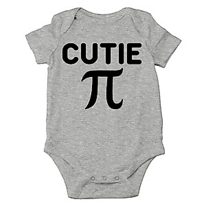 AW Fashions Cutie Pie - Math Parody Cute Novelty Funny Infant One-piece Baby Bodysuit (12 Months, Sports Grey)