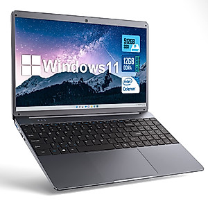SGIN 15.6 Inch Laptops, 12GB DDR4 512GB SSD (TF 512GB) Laptop with Intel Celeron N5095 Processor(Up to 2.9GHz), FHD 1920x1080, Webcam, Dual Band WiFi, 2xUSB 3.0, Bluetooth 4.2