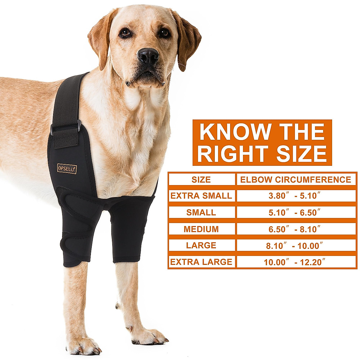 OPSELU Dog Elbow Protector,Adjustable Straps Dog Shoulder Brace,Lightweight Dog Front Leg Brace for Shoulder Dislocation, Pressure Sores,Elbow Injury and Loss of Stability from Arthritis(Both Legs,S)