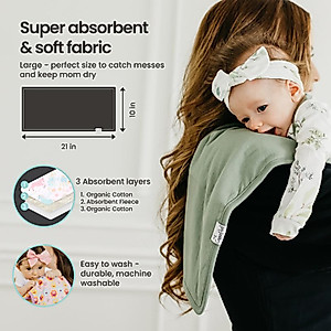 Copper Pearl Premium Baby Burp Cloths - 3-Pack Large Cotton Burp Cloths, Extra Soft Spit Up Rags with 3 Absorbent Layers, Perfect for Baby Boy and Baby Girl Gifts (21" x 10" Size, Jo Set)