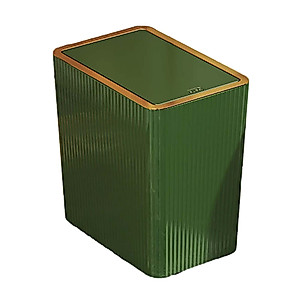 IEUDNS Narrow Garbage Can Kitchen Wastebasket with Press Type Lid Trash Can with Lids for Toilet Study Entryway Garage Laundry Room, 12L Green