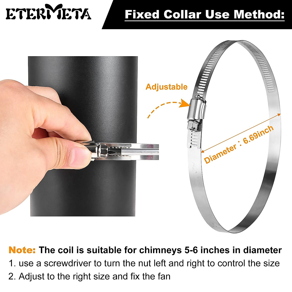 Wood Stove Fan, Heat Powered 4 Blades Hanging Stove Fan, Silent Flue Pipe Hanging Fireplace Fan with Stove Thermometer for Wood/Log Burner/Fireplace, Eco Friendly Efficiently Fireplace Fan, Black