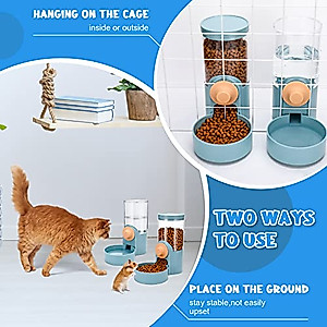 Jspupifip 35oz Rabbit Automatic Food Water Dispenser,Hanging Pet Food Water Dispenser Cage Automatic Feeder Set for Small Cats Dogs Rabbit Chinchilla Guinea Pig Hedgehog Ferret(Green)