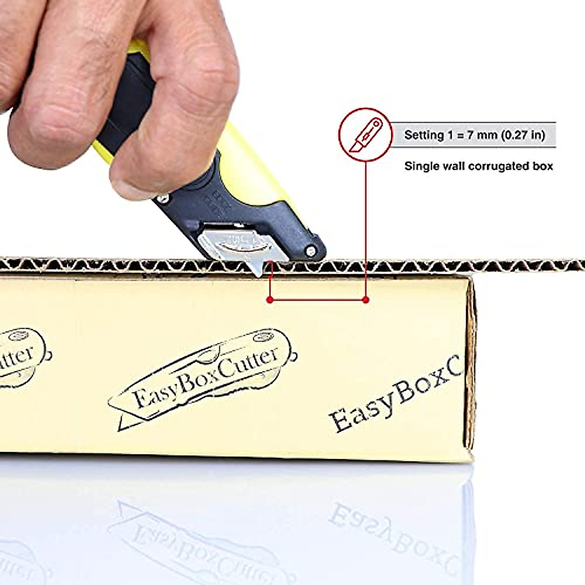 EasyCut 2000 Safe Retractable Box Cutting Utility Knife, Yellow, 09700