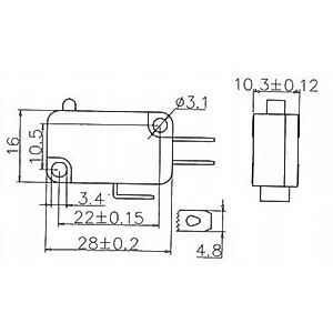 TEAMWILL 2PC Micro Switch for Air Fryer XL Power XL Vortex Air Fryer KW7-0 16A 125V