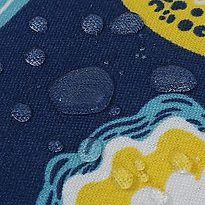 Magpie Fabrics Patio Bench Cushion 42"x18", Indoor/Outdoor Non-Slip Water Resistant Long Seat Pads, Tufted Loveseat Cushion for Swing, Settee, Window, Garden, Wicker, Front Porch (Heronsbill Navy)