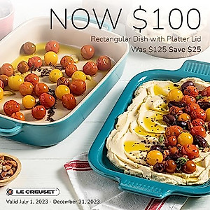 Le Creuset Stoneware Rectangular Dish with Platter Lid, 14 3/4" X 9", Artichaut