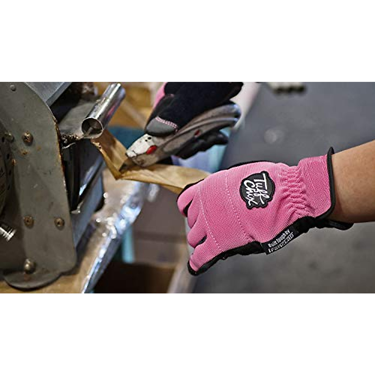 Ironclad Tuff Chix Women's Work Gloves TCX, Designed for Women's Hands, Performance Fit, Durable, Machine Washable, (1 Pair), X-LARGE Pink
