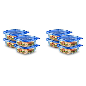 Ziploc Food Storage Meal Prep Containers Reusable for Kitchen Organization, Smart Snap Technology, Dishwasher Safe, Square, 4 Count (Pack of 2)