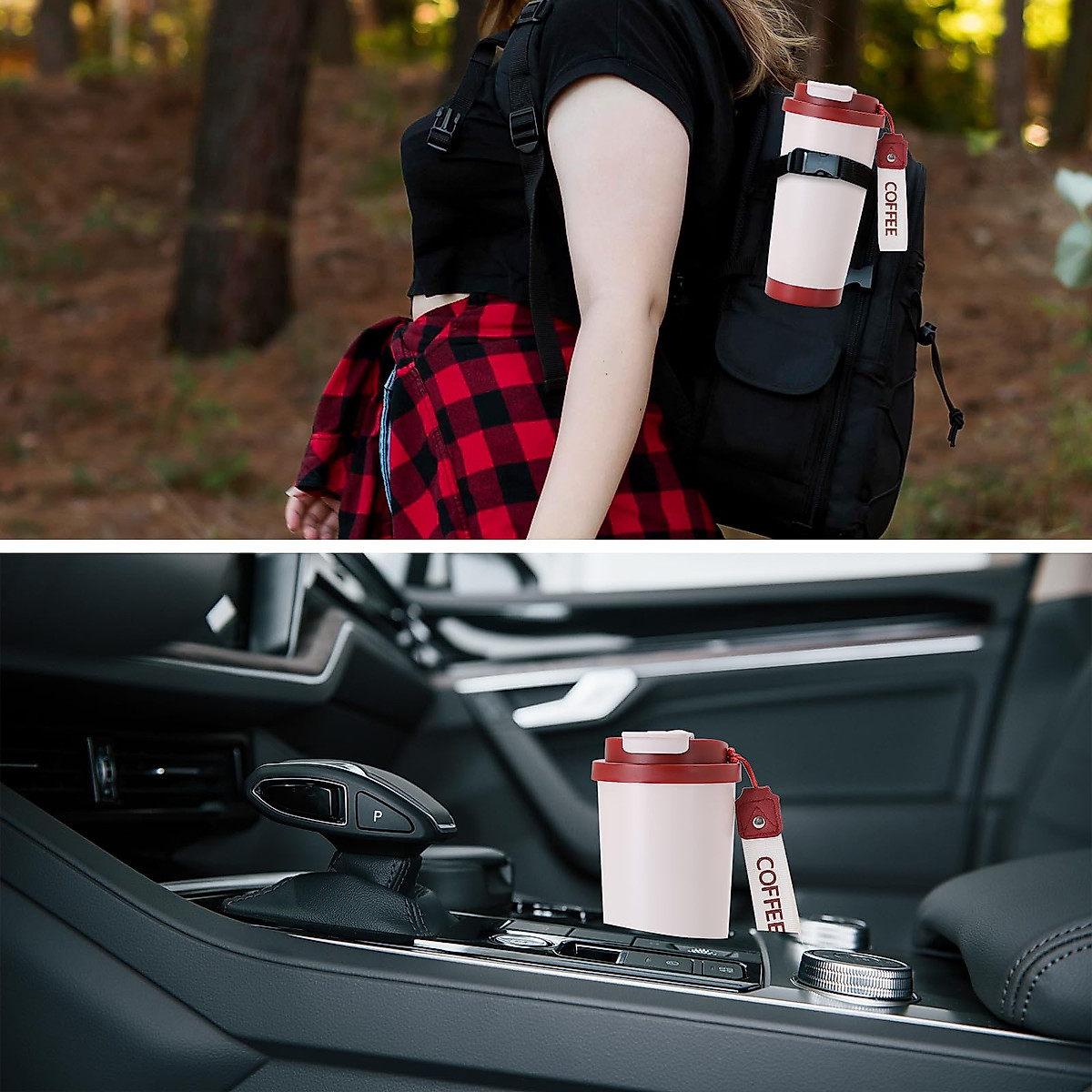 LATTPLYN 2 Pack Travel Coffee Mug, 18 oz Insulated Coffee Cup with Lid, Leakproof Stainless Steel Double-Wall Insulation Coffee Tumbler For Hot/Ice Coffee Tea Reusable Vacuum Thermal Thermos