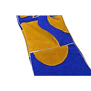 16 Inches Suede Leather welding gloves Fir/Heat Resistant Gloves for Tig welder, bbq Grill, woodstove, Mig Welding Etc. Heavy Duty Gloves in Blue by RUSH