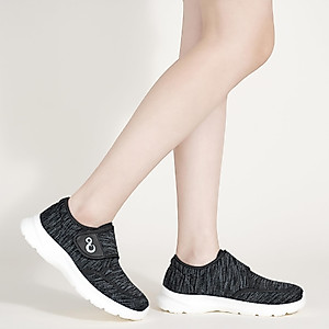 Ablanczoom Women's Fashion Sneakers Tennis Shoes-Womens Comfort Lightweight Slip On Sneaker Breathable Mesh Casual Walking Shoes Black