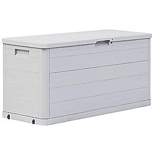 Tidyard Garden Storage Deck Box Plastic 74 Gal Lockable Garden Container Cabinet Toolbox for Patio, Lawn, Poolside, Backyard Outdoor Furniture 46.1 x 17.7 x 22 Inches (W x D x H)