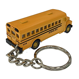 KiNSFUN Classic Mini School Bus 2.5 Inches Die Cast Metal Model Key Chain