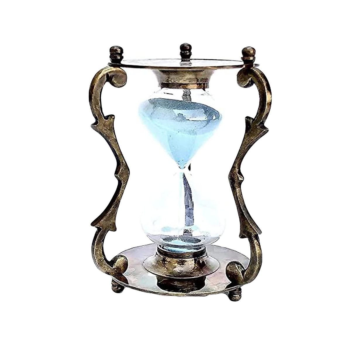 Sand Timer Maritime Antique Brass Sand Timer with Compass Hour Glass for Desk/Table Sand Timer Decorative Item Carrieble Lightweight Ideal for Gift by Handicraft Bulls