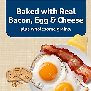 Blue Buffalo Health Bars Crunchy Dog Biscuits, Oven-Baked With Natural Ingredients, Bacon, Egg & Cheese, 3-lb Box