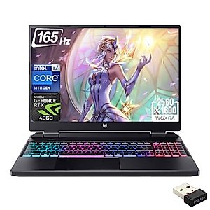 acer Predator Helios-Neo Gaming Laptop - 16" WQXGA 165Hz Display, Intel Core i7-13700HX(16-core), NVIDIA GeForce RTX 4060 Graphics, 16GB DDR5 RAM, 2TB SSD, Backlit Keyboard, Windows 11 Home