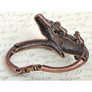 Alilang Copper Tone Amethyst Colored Rhinestones Alligator Crocodile Bangle Bracelet