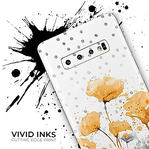 DesignSkinz Karamfila Yellow & Gray Floral V1 Protective Vinyl Decal Wrap Skin Cover Compatible with The Samsung Galaxy S20 (Screen Trim & Back Glass Skin)