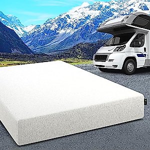 ZINUS 8 Inch Ultima Memory Foam Mattress / Short Queen Size for RVs, Campers & Trailers / Mattress-in-a-Box White