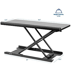 VIVO Black Single Top 27 inch Heavy-Duty Scissors Lift Keyboard and Mouse Riser, Designed for Ergonomic Sit Stand Workstations, DESK-V000P