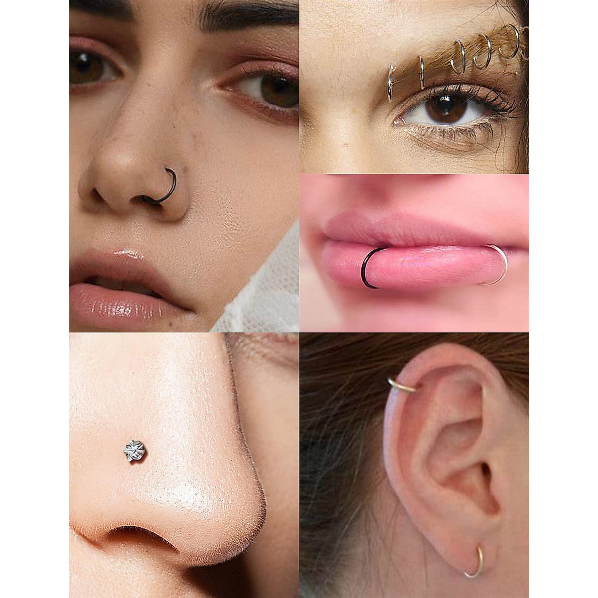 Vsnnsns 18G Threadless Push in Nose Rings for Women Men 316L Surgical Stainless Steel L Shaped Nose Studs Screw Bone Nose Rings Hoops Piercings 18 Gauge Nostril Piercing Nose Studs Jewelry 2mm CZ