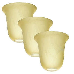 LIGHTACCENTS Alabaster Glass Pendant Light Shade - Farmhouse Style Chandelier Shades, 6"x6", Socket Nut Compatible - Upgrade Pendants, Wall Vanities, Lamps - Pendant Lamp Shade Replacement