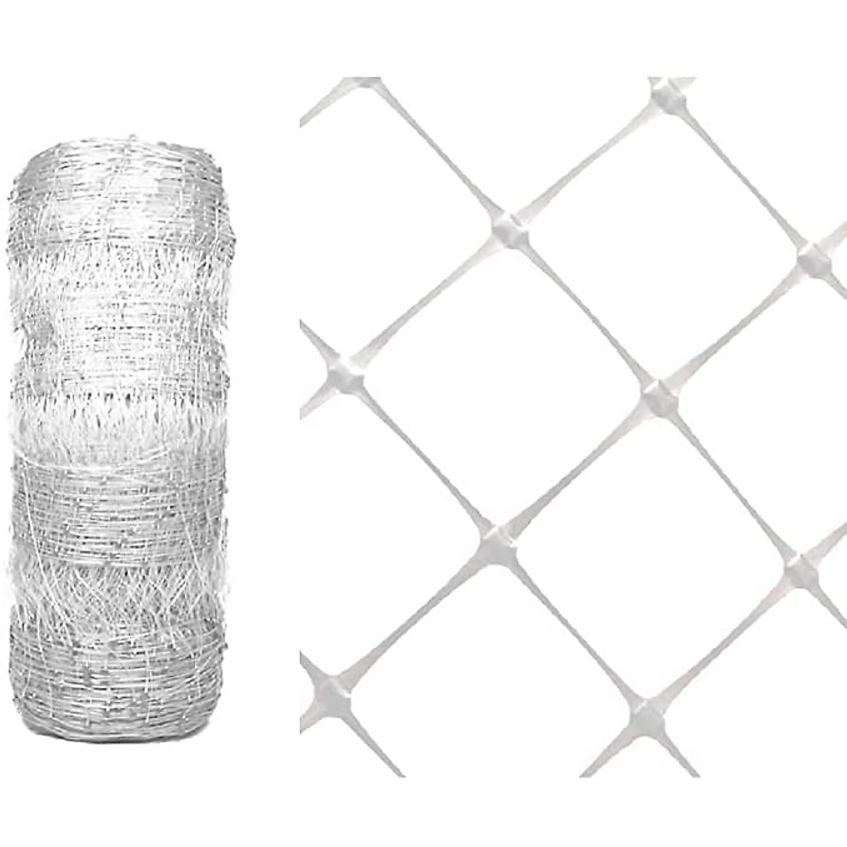DL Wholesale VineLine Trellis Netting Garden Plant Plastic Trellis Net Roll for Climbing Plants Grow Support Fruits Vegetables, White, 5 ft x 30'