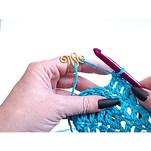 Handmade Crochet Tension Ring | ZigZag Wire Wrapped Knitting or Crochet Tool | Crochet Gifts and Accessories Active