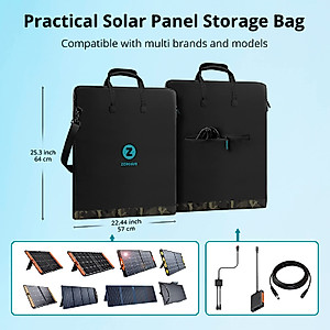 ZEROAIR Solar Panels Storage Bag, for Jackery 100 watt Solar Panel Kits, Protective Case, Dustproof Waterproof
