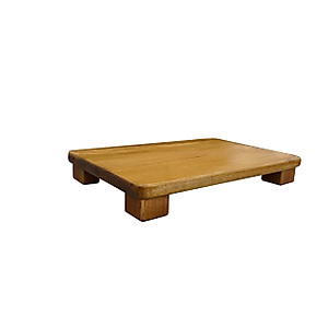 Foot Stool, 2" Tall, Poplar, (Made in The USA) (2" Tall Sq Legs, Maple Stain)