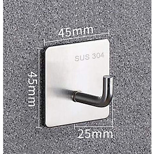 Wall Hooks Adhesive Heavy Duty Outdoor Christamas Hooks for Ornaments Stocking Waterproof Stainless Steel Door Bathroom and Bedroom for Hanging Bags, Key, Coat, Hat, Towel Robe Rack Hanger - 4 Packs