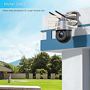 Ctronics 30X Optical Zoom 5MP Security Camera Outdoor WiFi 2.4/5GHZ, PTZ Camera Outdoor with Auto Scan/Track/Zoom, Human Detection, 492ft Night Vision, Sound Light Alarm, Two-Way Audio Metal/Cloud