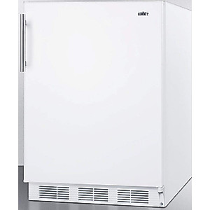 Summit Appliance FF61W Freestanding Residential Counter Height 24" Wide All-Refrigerator with Automatic Defrost Operation, Adjustable Glass Shelves, Adjustable Thermostat and White Exterior