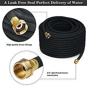 Soaker Hose 150 FT for Garden Beds 1/2 Inch,Solid Brass Connectors Rubber Longer Lasting Drip Irrigation Save 70% of Water Various Accessories Great for Lawn and Yard (150FT)