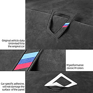 BETTERHUMZ Alcantara for BMW F30 F32 F31 F33 F36 3 Series Car Gear Shift Knob Panel Cover Interior Trim Sticker (Black)