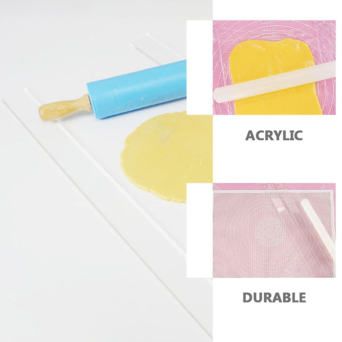 Cabilock 2pcs Biscuit Balance Cookies Crackers Dough Thickness Ruler Dough Leveling Ruler Dough Ruler Measuring Ruler Thickness Leveling Ruler Baking Ruler Acrylic Roll Surface Kitchenware