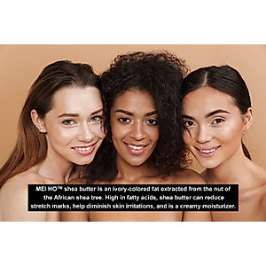 MEI HO Raw Unrefined African Shea Butter Ivory/White Premium Quality - Body Butter- Soft and Creamy Texture 8 oz. 100% Natural, Easy to Apply. Great Moisturizer For Dry and Cracked Skin.
