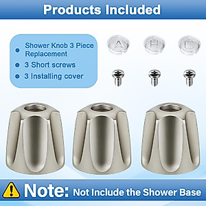 UCDETD Metal Shower Knobs 3 Piece Replacement, Compatible with Price Pfister Verve and Bathtub Shower Faucet Handle, Shower Knobs Include Hot/Cold/Diverter and 3 Screws (Brushed Nickel)
