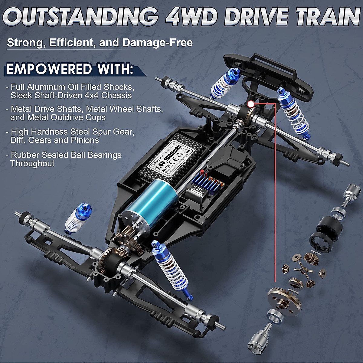 HAIBOXING 1/12 Scale Brushless RC Cars 903A, 4X4 Off-Road RC Monster Truck with Fast Remote Control of 55KM/H Top Speed, Hobby Grade RTR RC Vehicles All Terrain for Adults, Boys